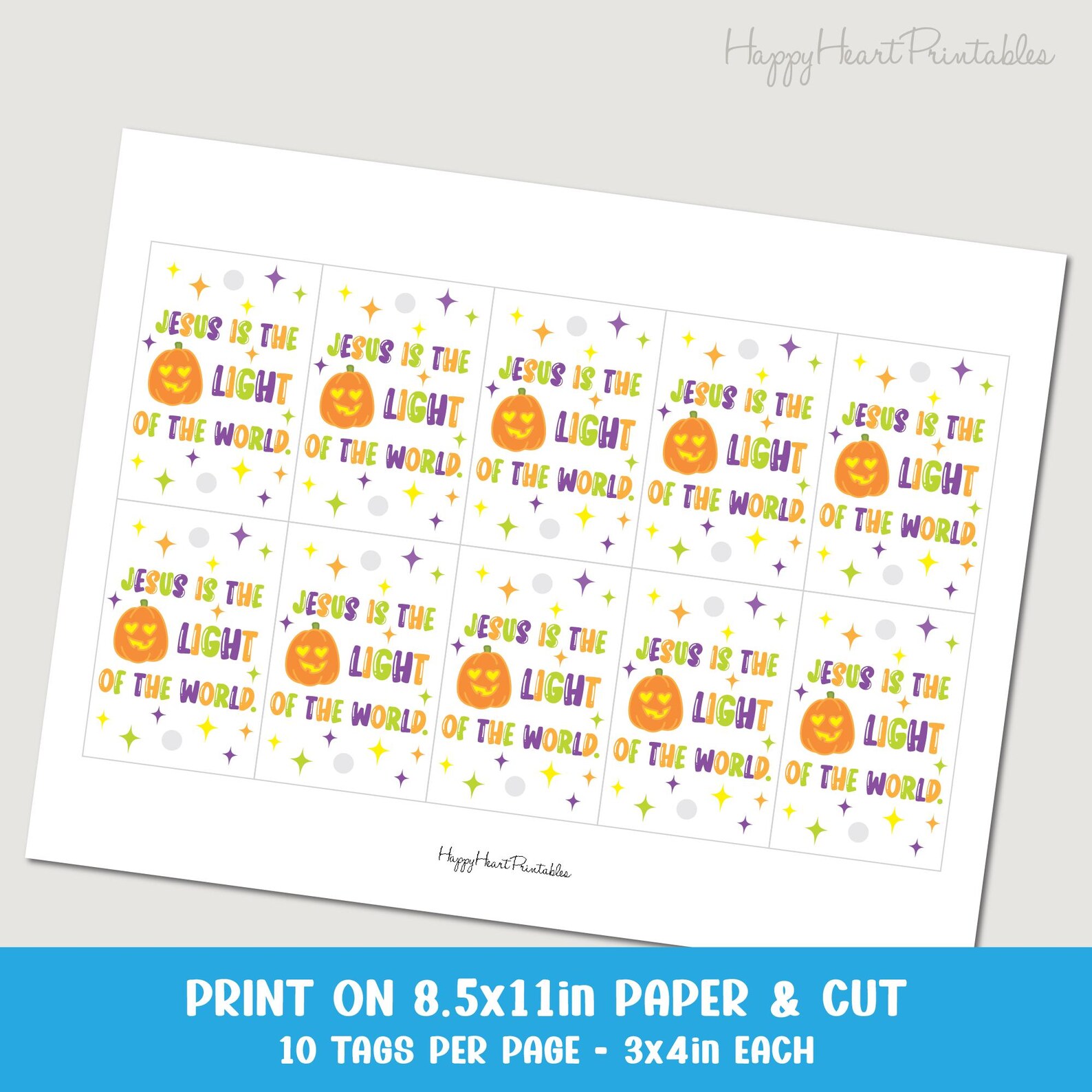 Christian Halloween Glow Stick Tag Printable - Etsy