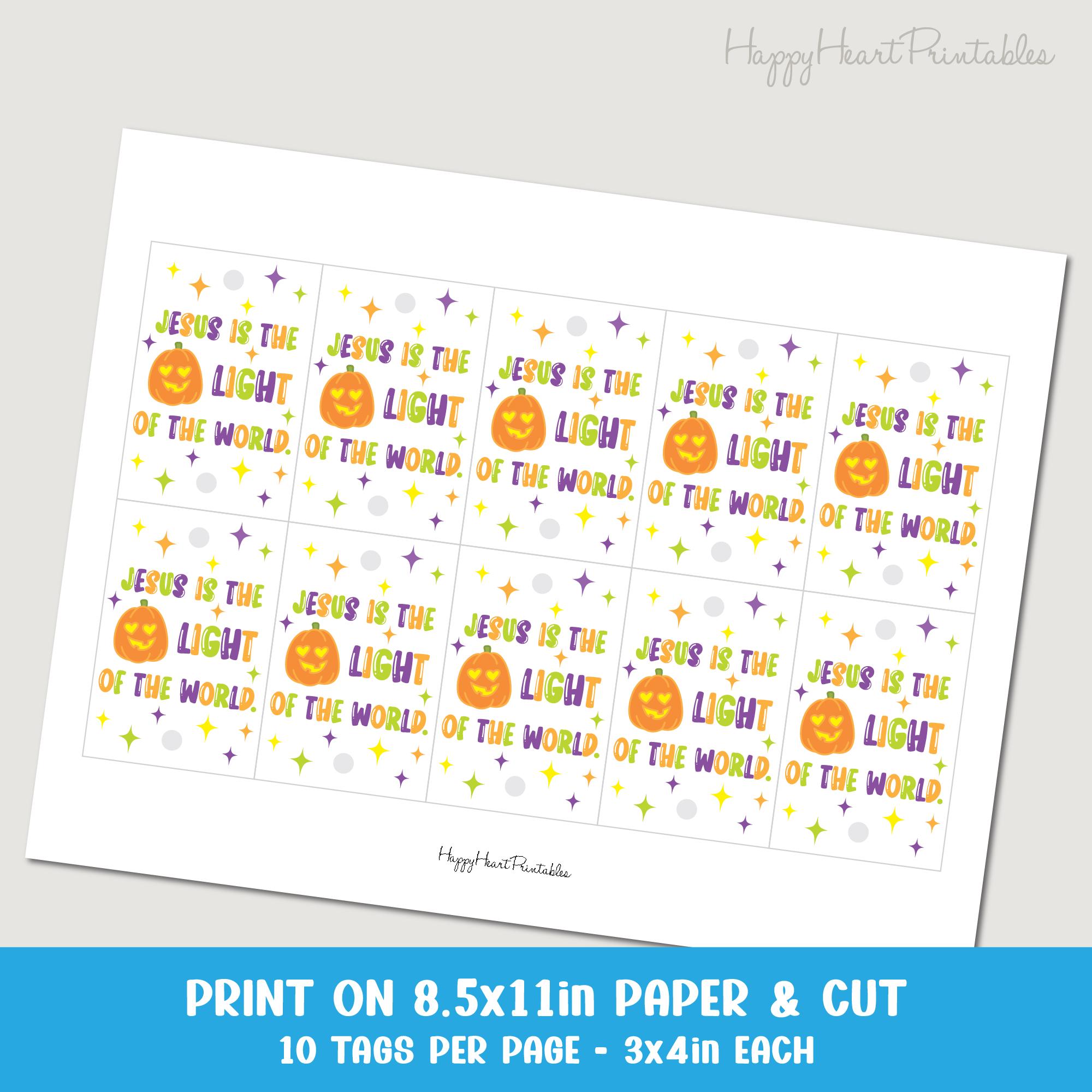 Christian Halloween Glow Stick Tag Printable - Etsy