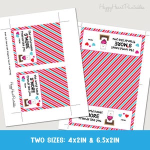 Smore Valentine Printable Treat Bag Topper - Etsy