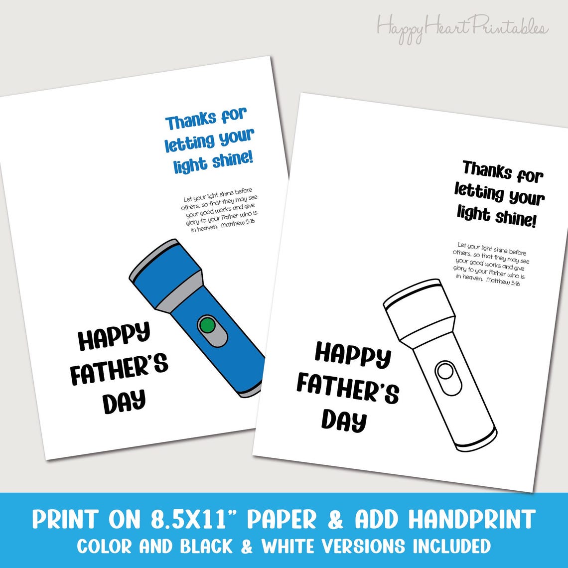 Flashlight Father's Day Handprint Craft - Let Your Light Shine - Etsy