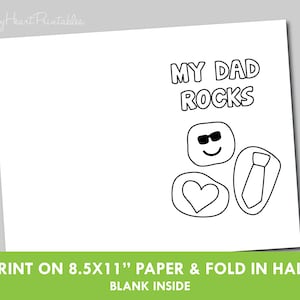 My Dad Rocks - Printable Coloring Card - Etsy