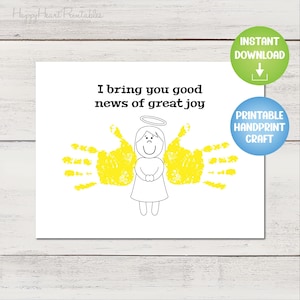 Handprint Angel Craft Printable Template - Christmas Handprint Art - Etsy