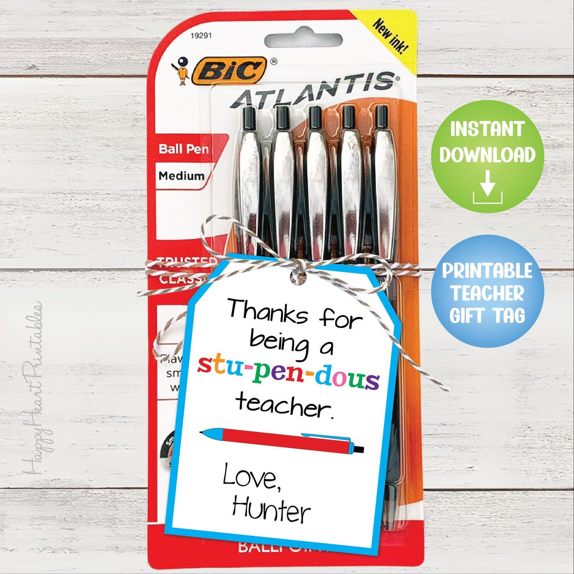 Teacher Appreciation Gift Tag - Printable Gift Tag for Pens - Etsy
