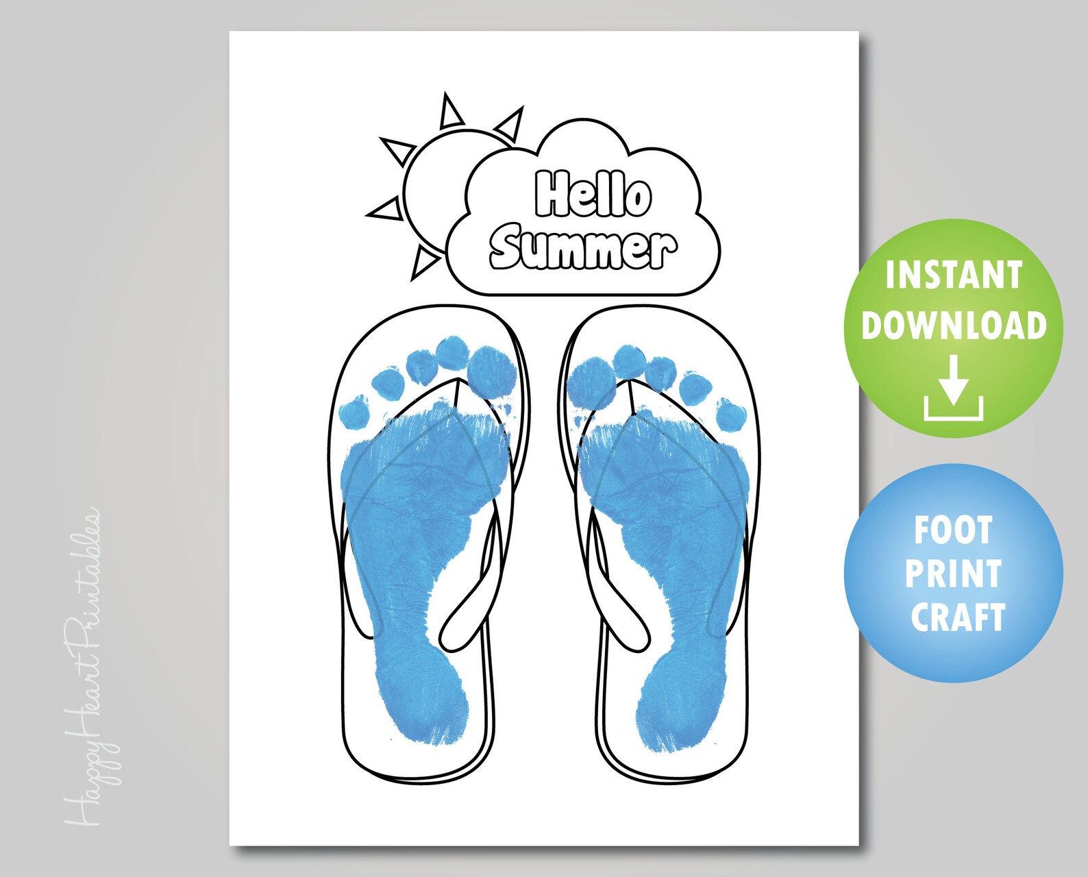 Flip Flop Footprint Summer Craft - Etsy