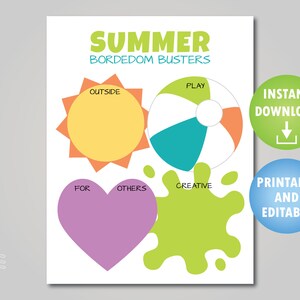 Printable Boredom Busters List - Etsy