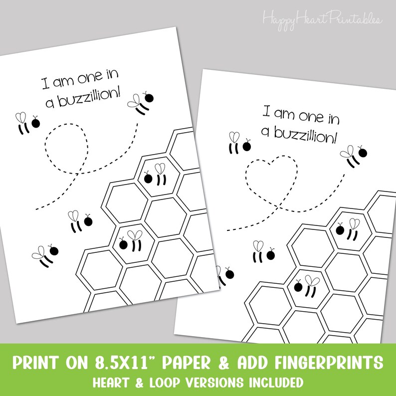 Fingerprint Bee Craft - One in a Buzzillion - Etsy