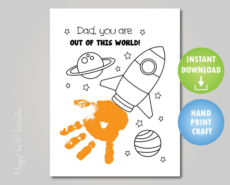 Father's Day Handprint Rocket Craft - Etsy