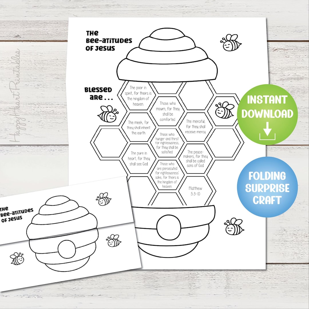 The Beatitudes Bee Hive Folding Surprise Bible Craft - Etsy
