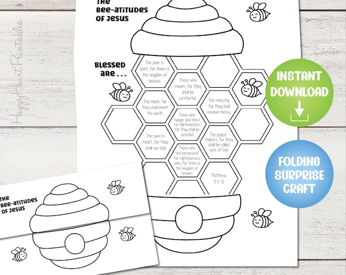 Beatitudes Bible Craft for Kids Beehive Christian Scripture ...