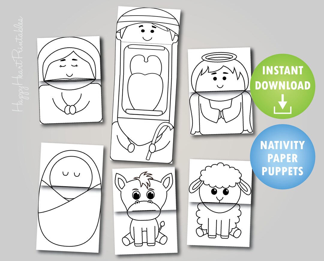 Nativity Folding Paper Puppets - Etsy