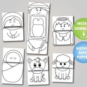 Nativity Folding Paper Puppets - Etsy