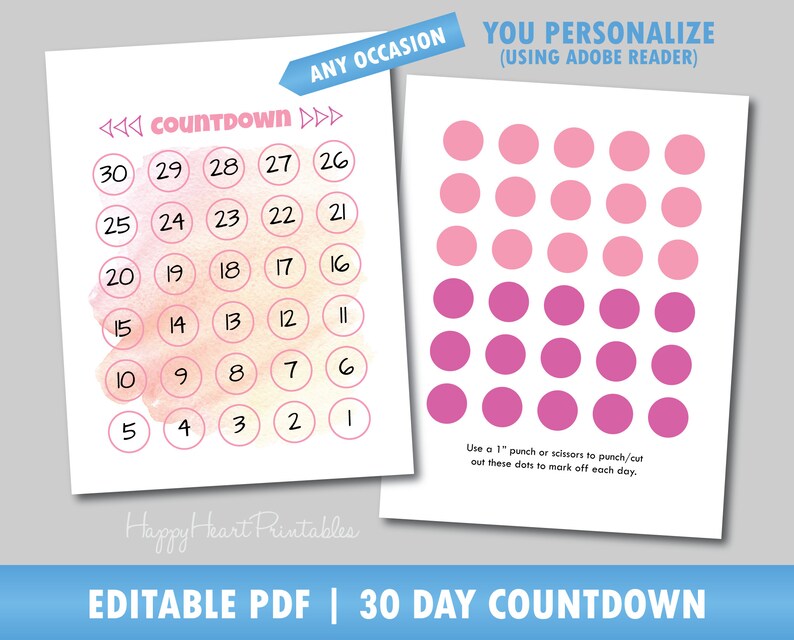 Printable Countdown Personalize for Any Occasion - Etsy
