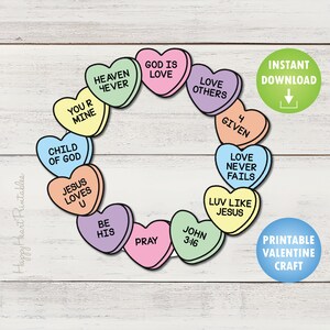 Christian Conversation Heart Wreath Craft - Etsy