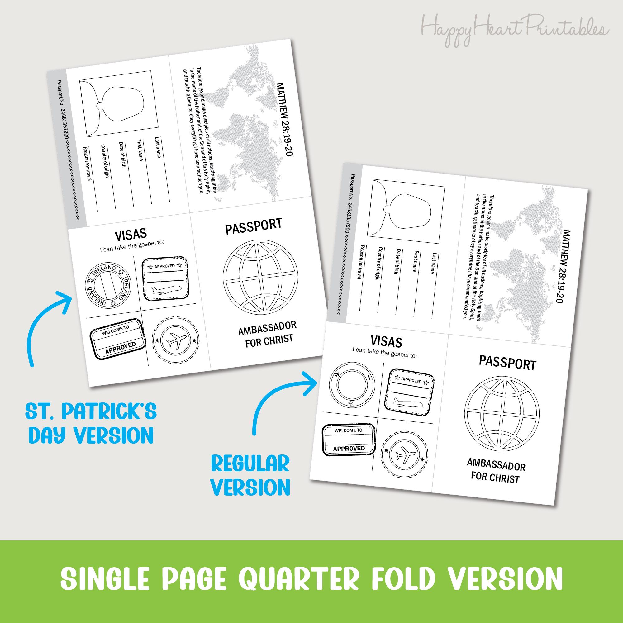 Missionary Passport Craft - Etsy