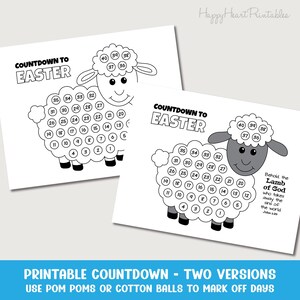 Printable Easter Countdown With Lamb - Etsy