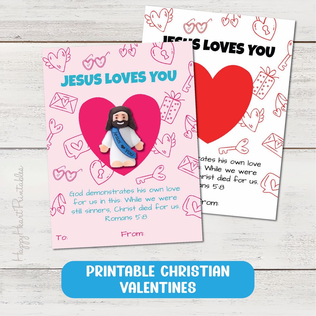 Jesus Loves You Printable Valentines - Etsy