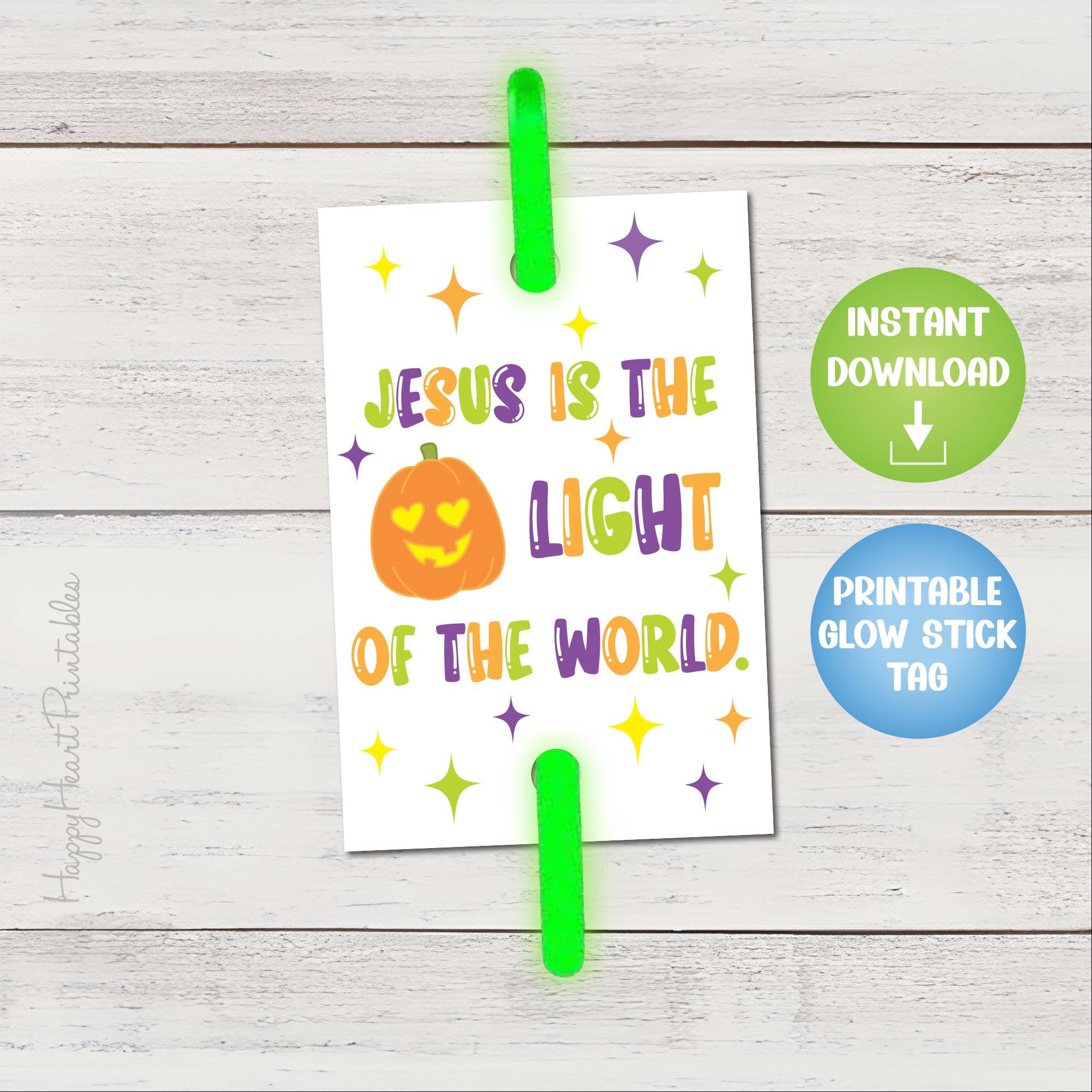 Christian Halloween Glow Stick Tag Printable - Etsy