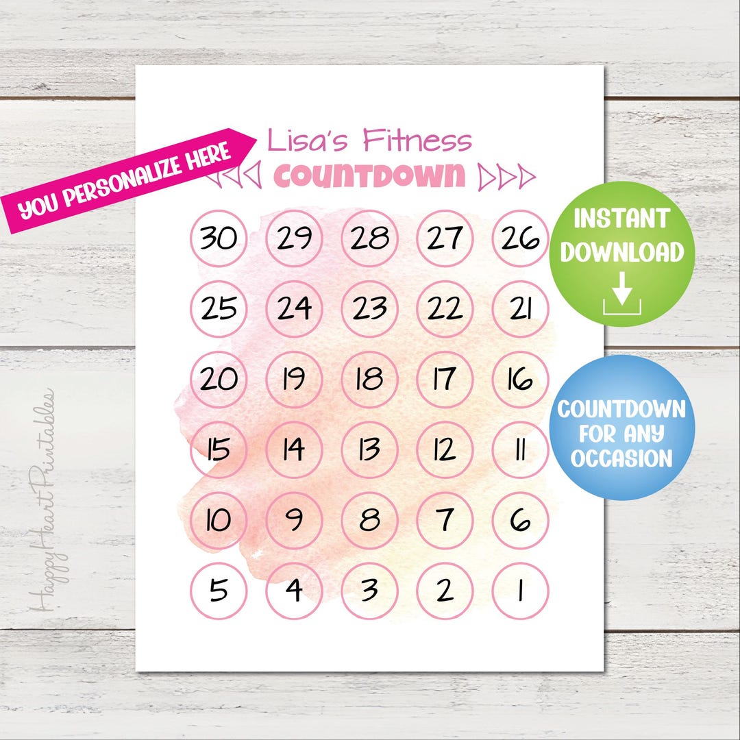 Printable Countdown - Personalize for Any Occasion - Etsy
