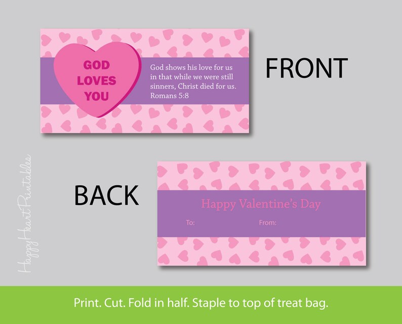 God Loves You Valentine Topper Bible Verse Valentine Treat | Etsy