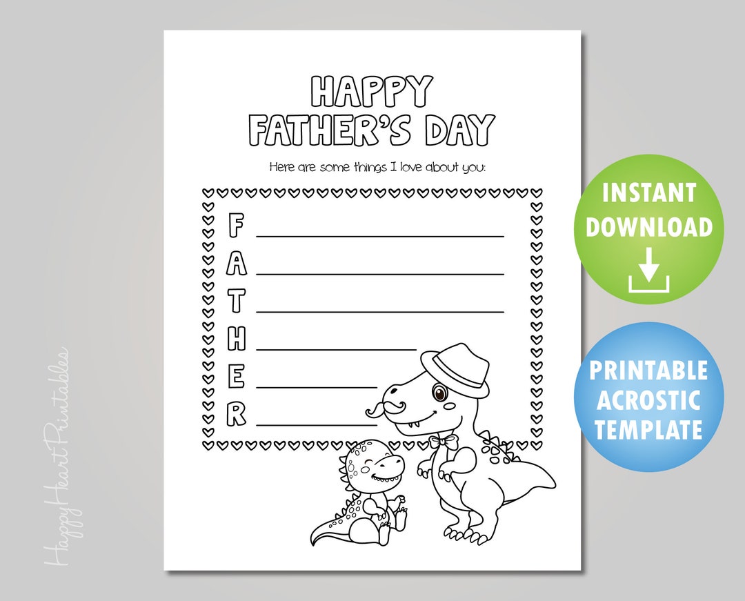 Father's Day Acrostic Poem - Etsy