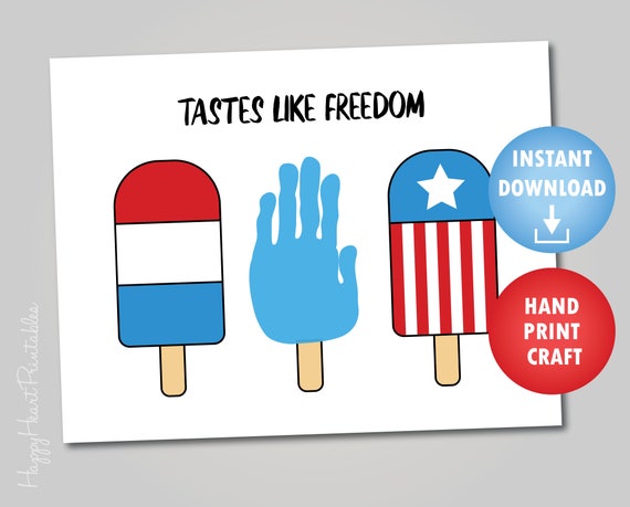 Fourth of July Handprint Printable Craft Template Taste Like | Etsy