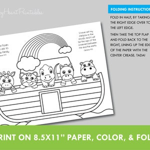 Noah's Ark Folding Surprise Bible Craft With Animals - Etsy