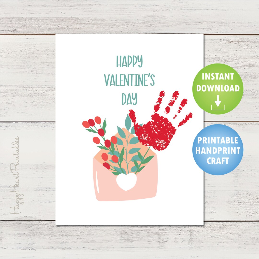 Handprint Flower Valentine Craft - Etsy