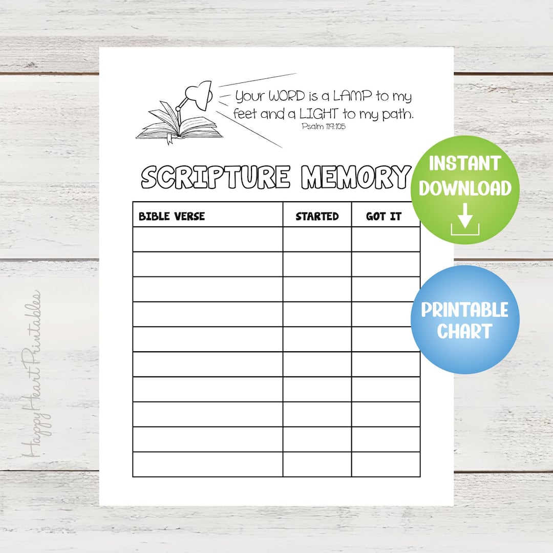 Printable Scripture Memory Chart - Etsy