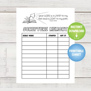 Printable Scripture Memory Chart - Etsy