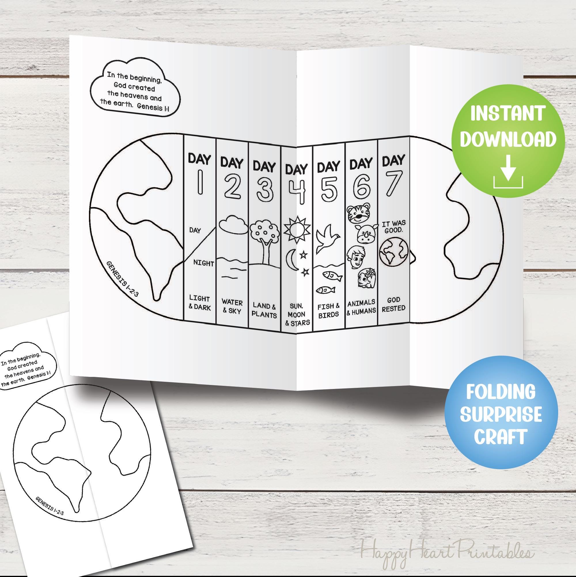 Days of Creation Folding Surprise Bible Craft - Etsy