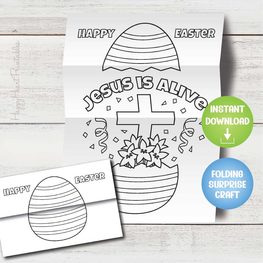 Christian Easter Egg Folding Surprise Craft or Card - Jesus is Alive - Etsy