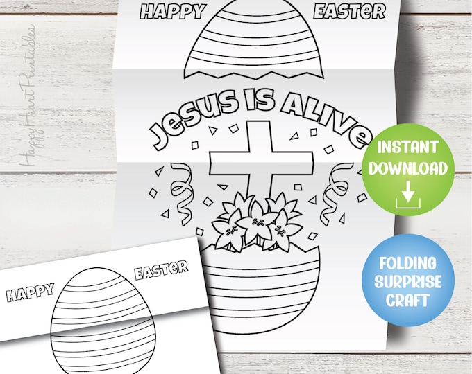 Jesus is Alive EASTER EGGS Coloring Page Digital Download Print Color ...