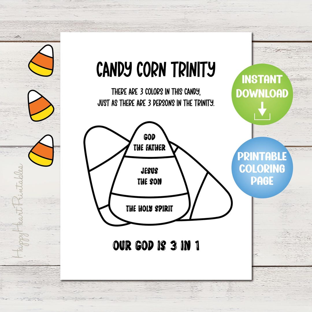 Candy Corn Trinity Coloring Page - Etsy