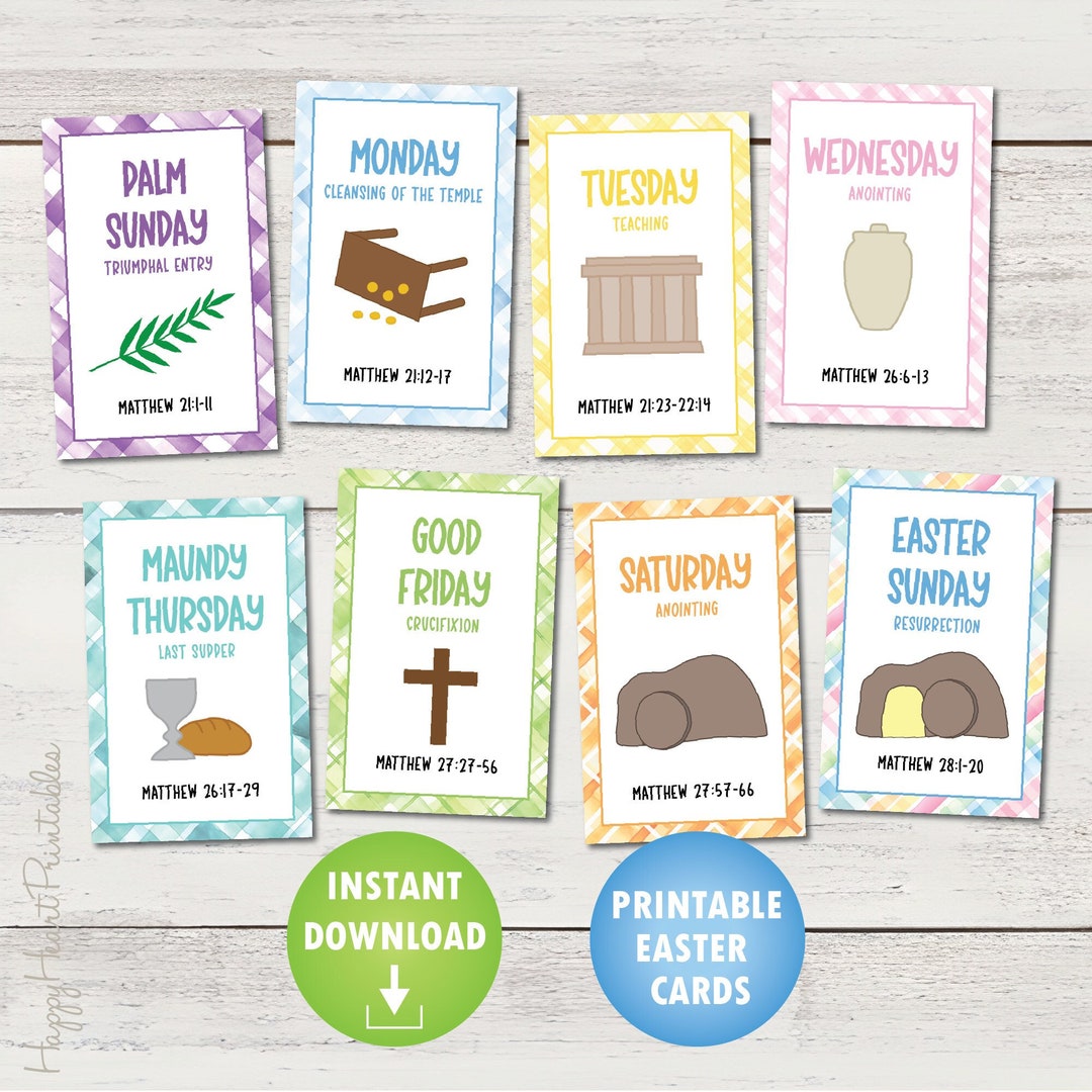 Holy Week Cards Easter Story Cards Printable - Etsy