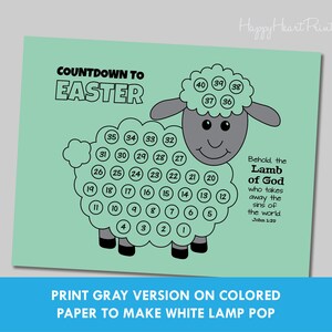 Printable Easter Countdown With Lamb - Etsy