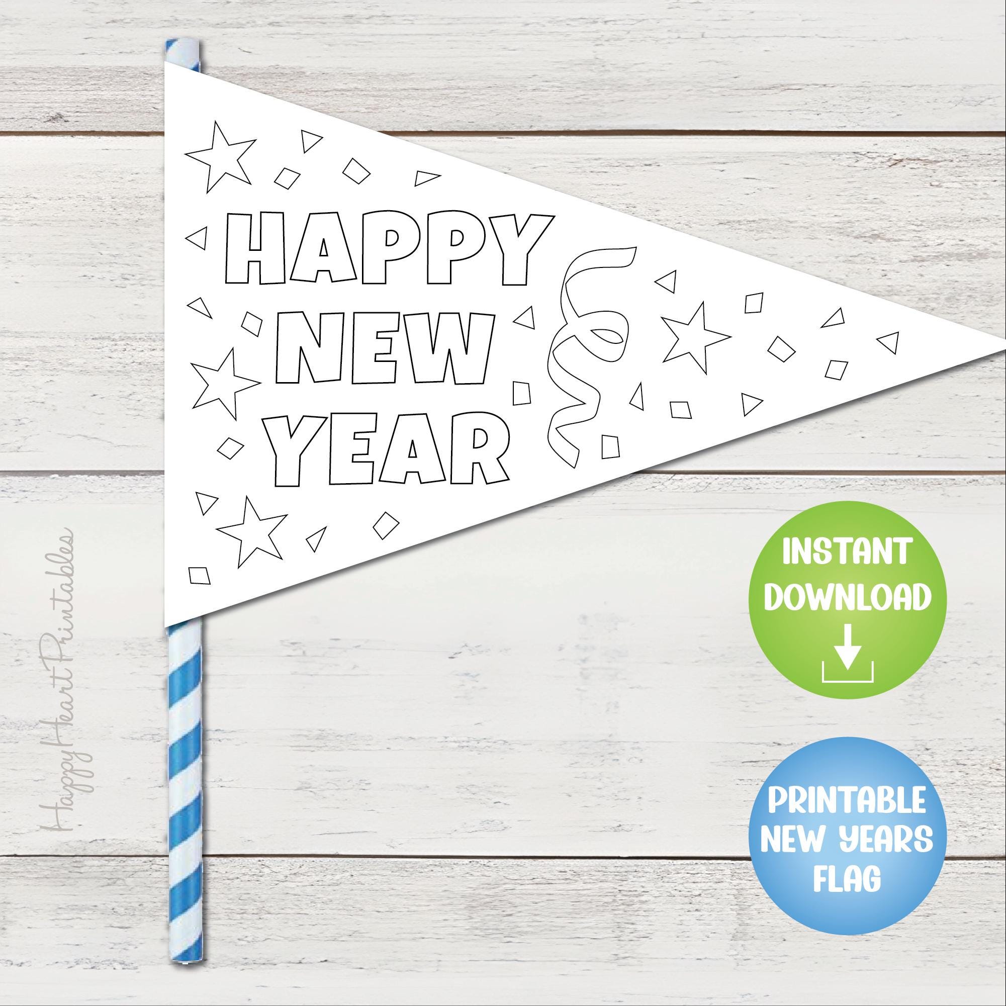New Years Eve Printable Pennant Flag - Etsy