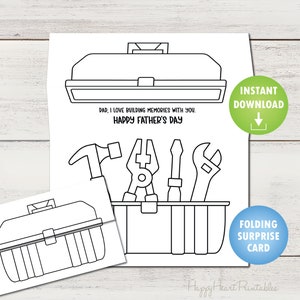 Toolbox Folding Surprise Father's Day Card - Etsy