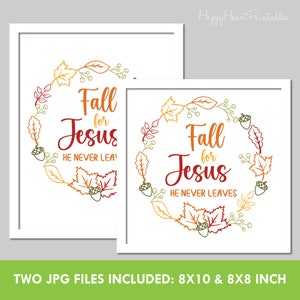 Fall for Jesus Printable Wall Art - Etsy