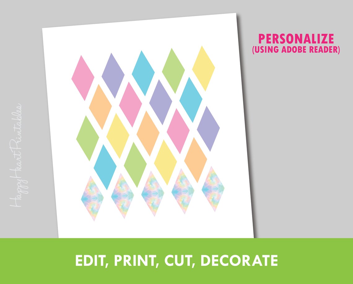 Printable Cake Bunting Edit With Your Text - Etsy