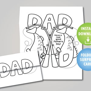 Folding Surprise Father's Day Fishing Card - Etsy
