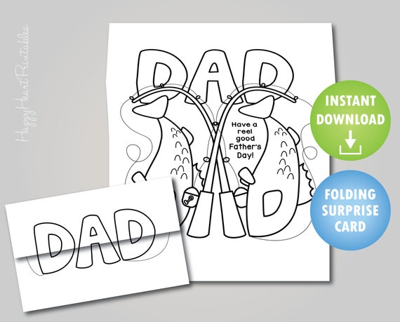 Folding Surprise Father's Day Fishing Card - Etsy