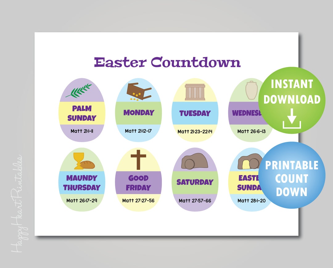 Holy Week Countdown - Christian Easter Countdown - Etsy