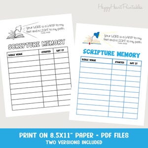 Printable Scripture Memory Chart - Etsy