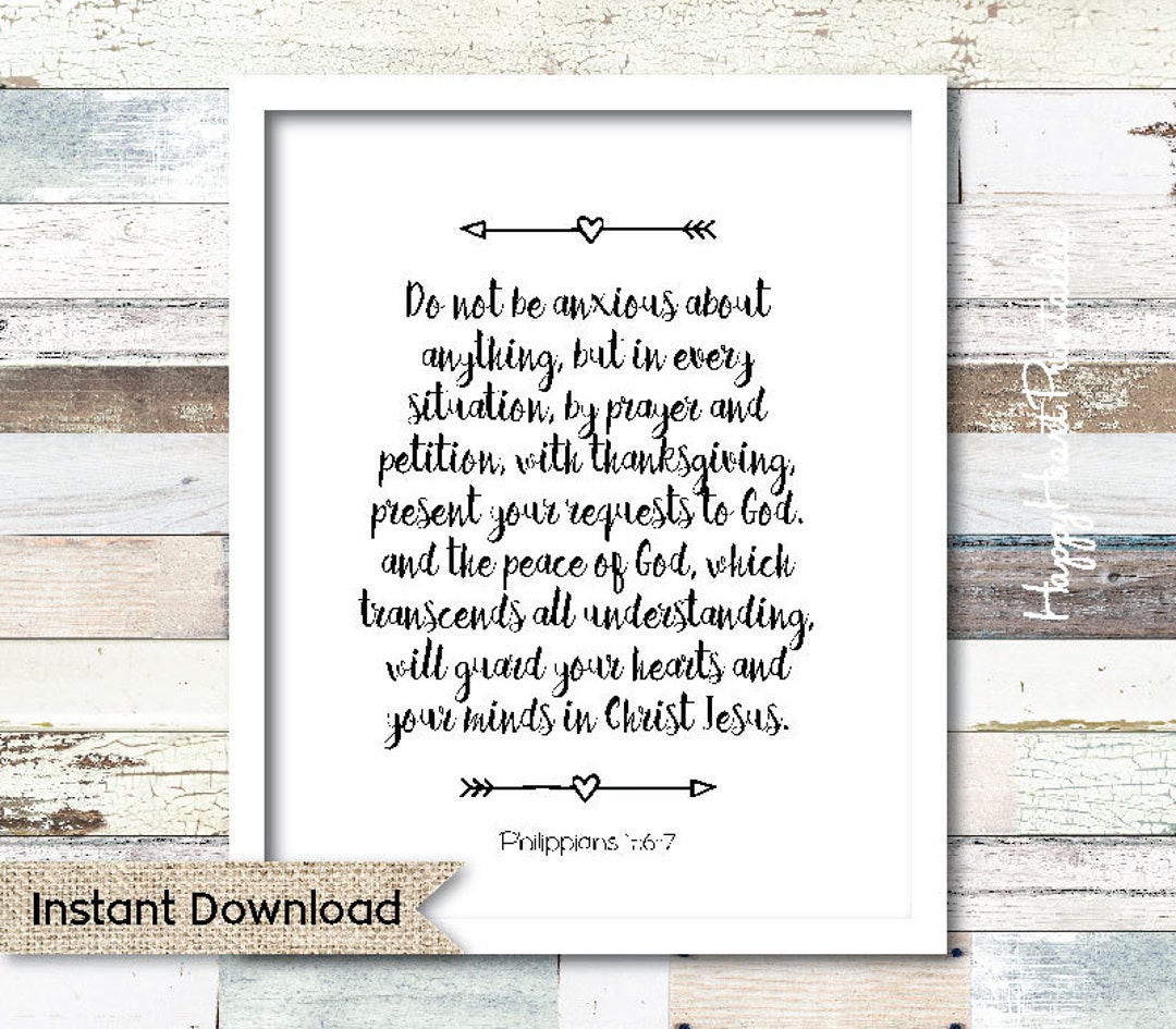 Philippians 4:6-7 - Scripture Printable 8x10 - Instant Download - Etsy