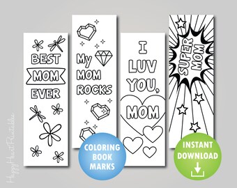 My Mom Rocks Mother's Day Printable Coloring Card | Etsy