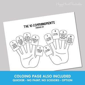 10 Commandments Handprint Craft Printable - Etsy