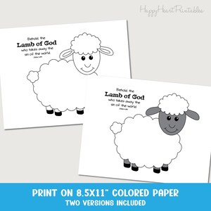 Fingerprint Lamb Craft - Easter Fingerprint Printable Template - Etsy