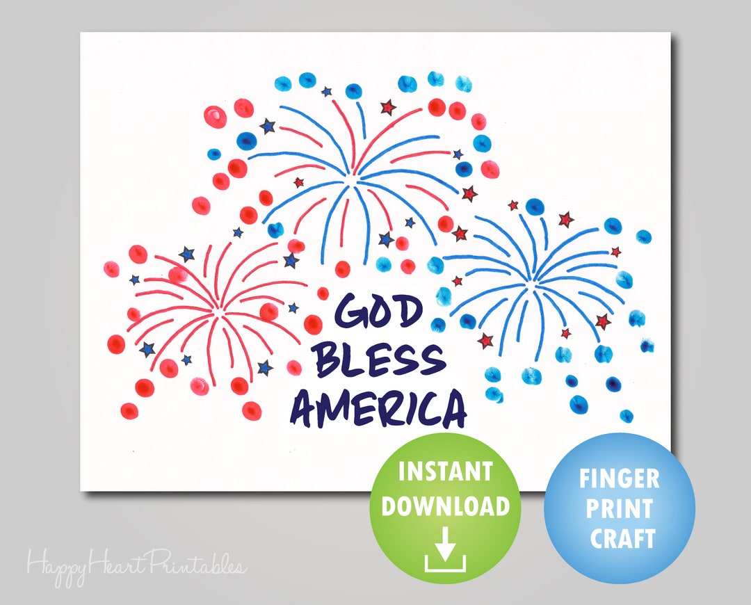 Printable Firework Craft - 4th of July Fingerprint Art - Etsy