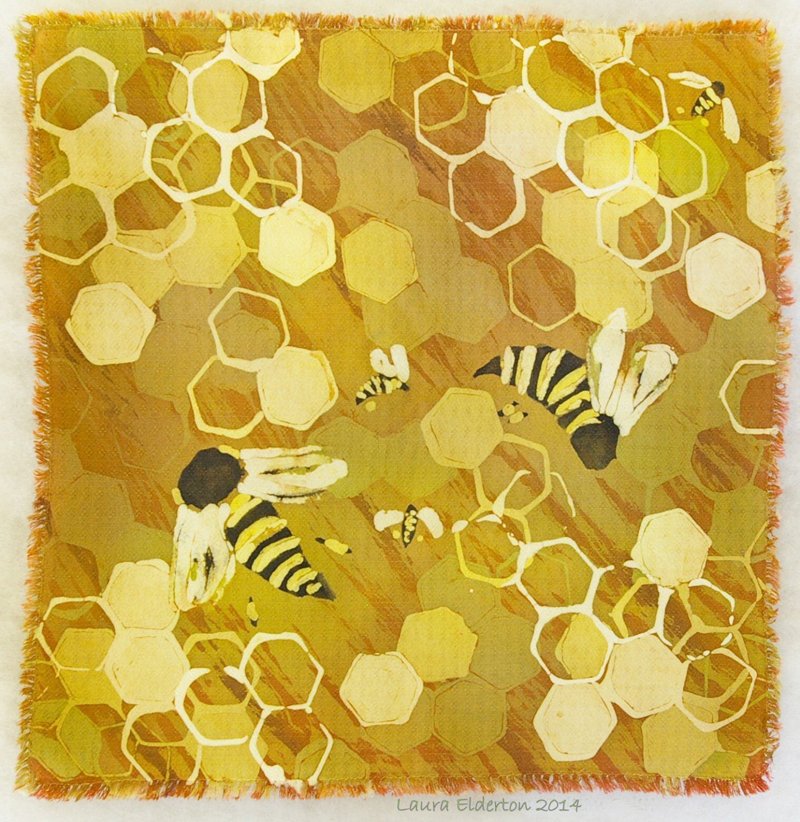 Silk Pocket Square Honeycomb No.3 for the Bees Brown Taupe - Etsy Canada