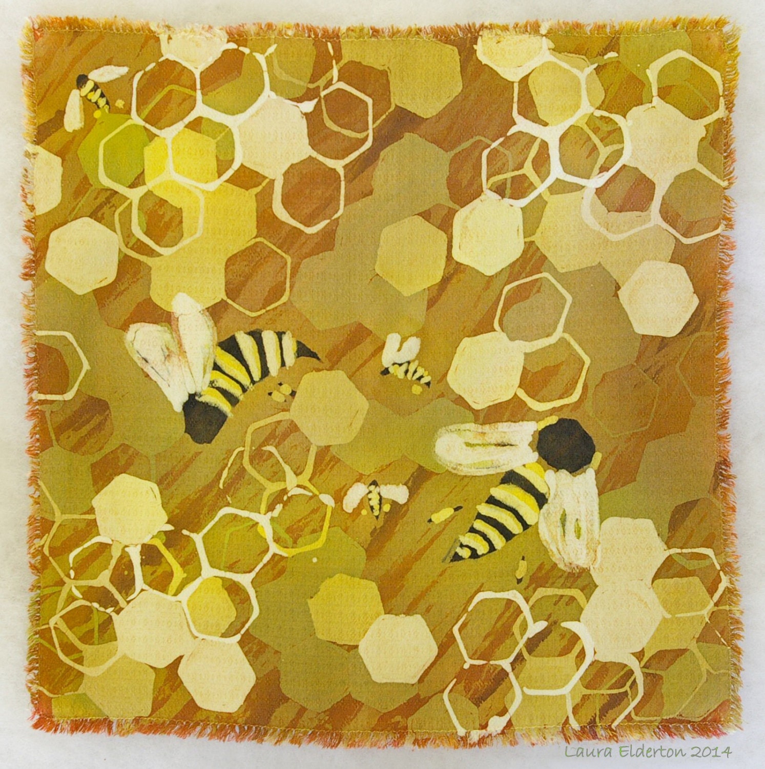 Silk Pocket Square Honeycomb No.3 for the Bees Brown Taupe - Etsy Canada